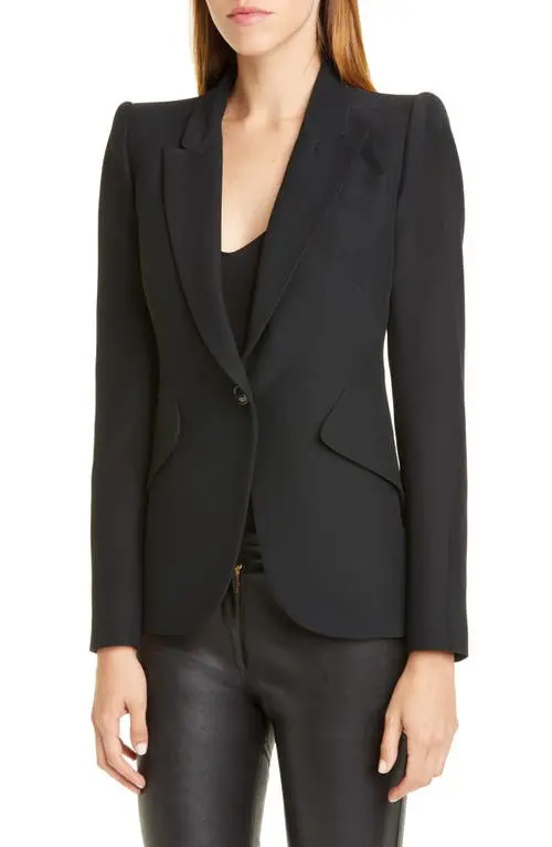 Alexander McQueen Leaf Crepe Jacket - Black