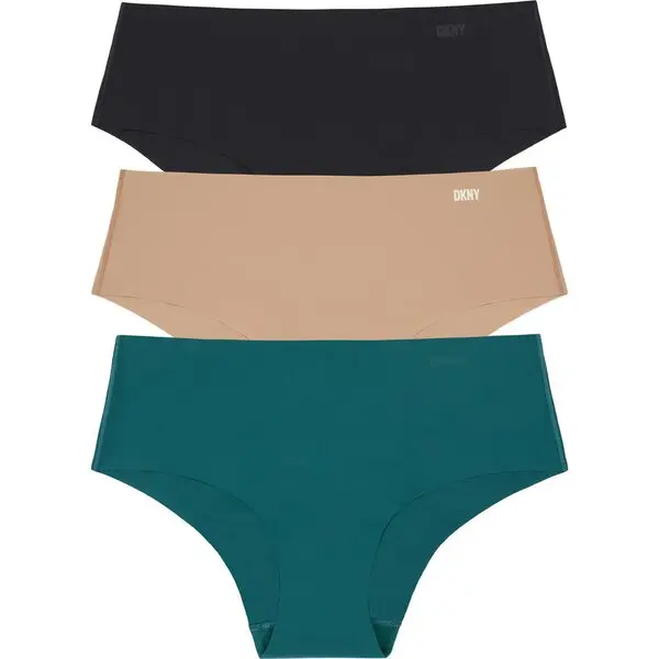 Dkny Litewear Cut Anywhere Assorted 3-pack Hipster Briefs - Black/glow/palm