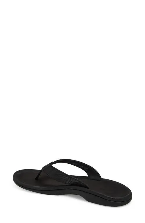 Olukai Ohana Flip Flop - Black/palm