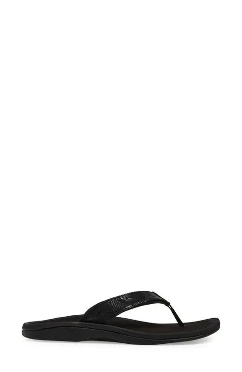 Olukai Ohana Flip Flop - Black/palm