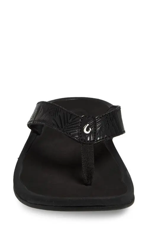 Olukai Ohana Flip Flop - Black/palm