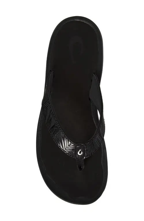Olukai Ohana Flip Flop - Black/palm