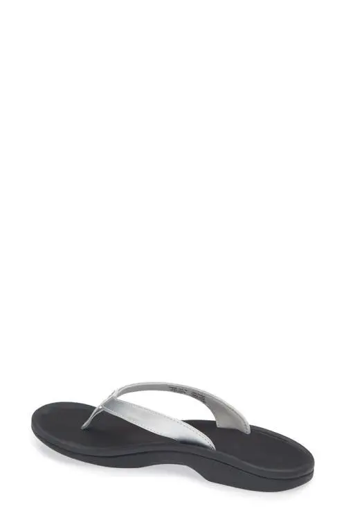 Olukai Ohana Flip Flop - Silver/black