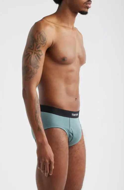 TOM FORD Cotton Stretch Jersey Briefs - Teal