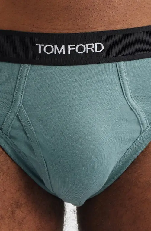 TOM FORD Cotton Stretch Jersey Briefs - Teal