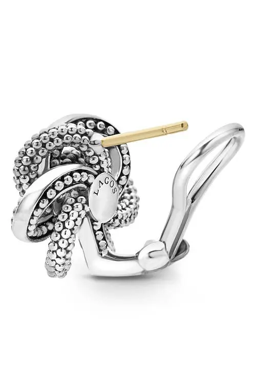 Lagos Love Knot Stud Earrings In Sterling Silver And 18k