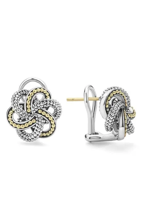 Lagos Love Knot Stud Earrings In Sterling Silver And 18k