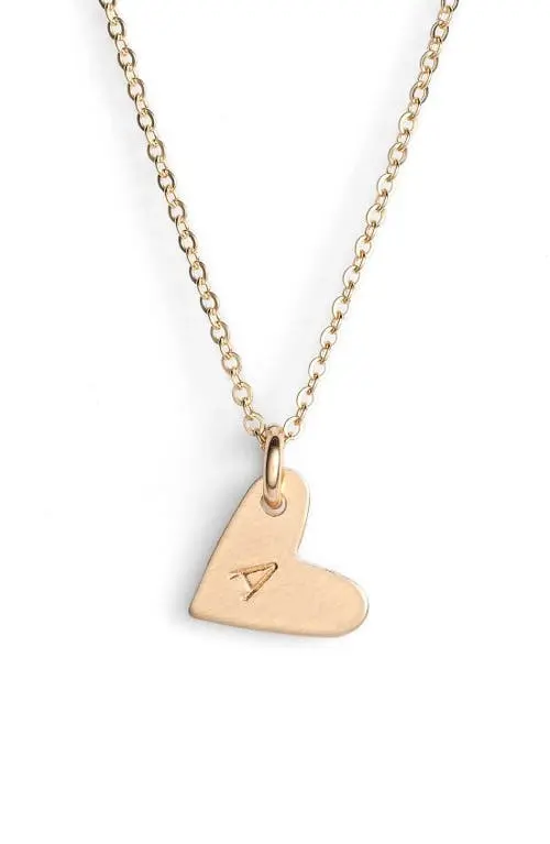 NASHELLE 14k-gold Fill Initial Mini Heart Pendant Necklace - Gold/a