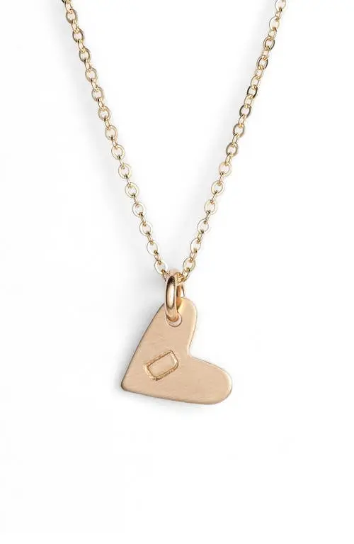 NASHELLE 14k-gold Fill Initial Mini Heart Pendant Necklace - Gold/d