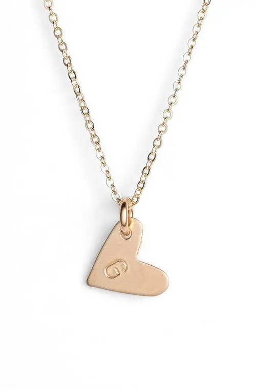 NASHELLE 14k-gold Fill Initial Mini Heart Pendant Necklace - Gold/g