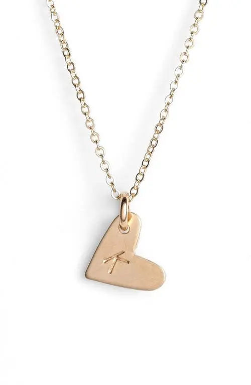 NASHELLE 14k-gold Fill Initial Mini Heart Pendant Necklace - Gold/k