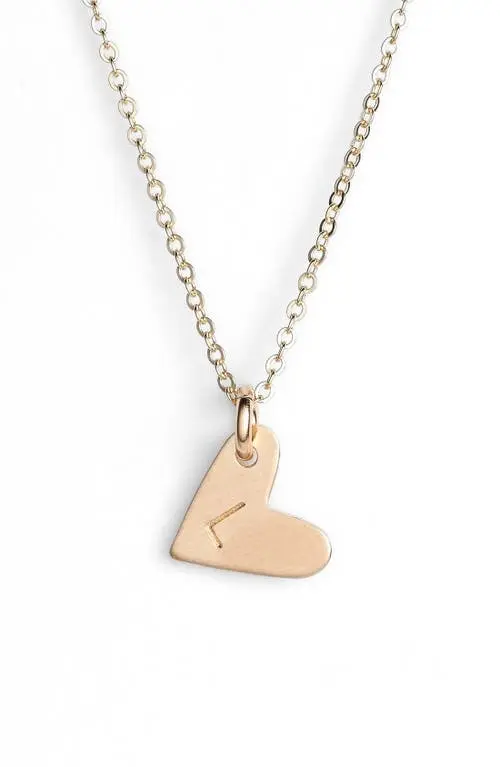 NASHELLE 14k-gold Fill Initial Mini Heart Pendant Necklace - Gold/l