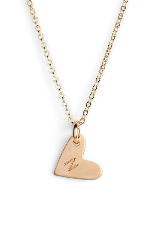 NASHELLE 14k-gold Fill Initial Mini Heart Pendant Necklace - Gold/n