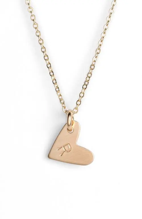 NASHELLE 14k-gold Fill Initial Mini Heart Pendant Necklace - Gold/r