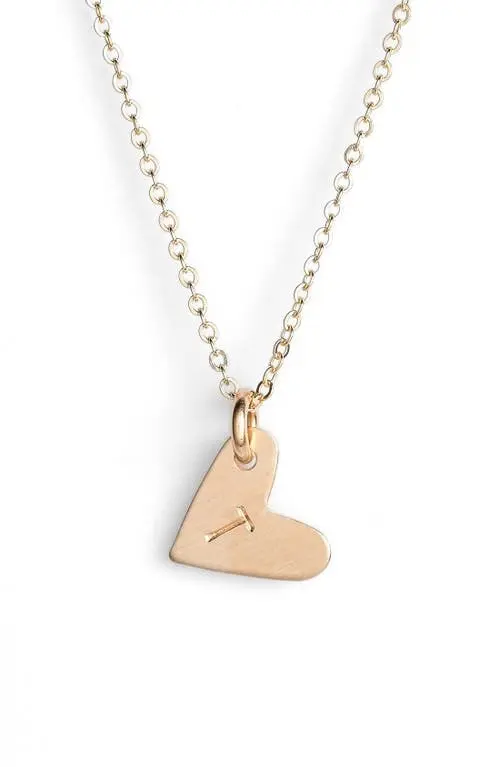 NASHELLE 14k-gold Fill Initial Mini Heart Pendant Necklace - Gold/t