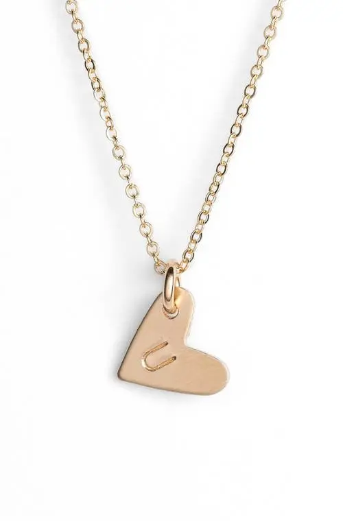 NASHELLE 14k-gold Fill Initial Mini Heart Pendant Necklace - Gold/u