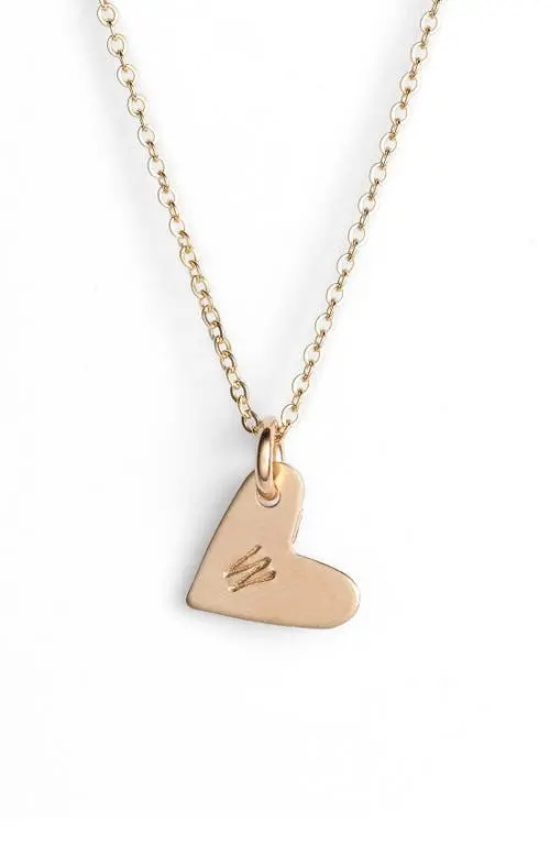 NASHELLE 14k-gold Fill Initial Mini Heart Pendant Necklace - Gold/w
