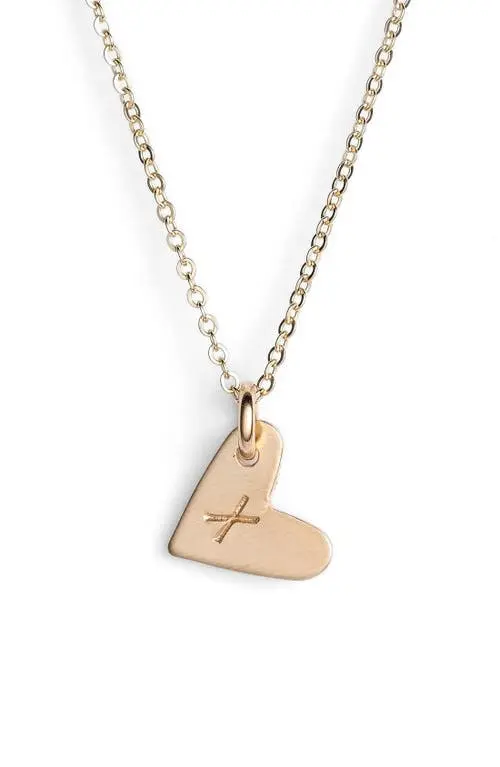 NASHELLE 14k-gold Fill Initial Mini Heart Pendant Necklace - Gold/x