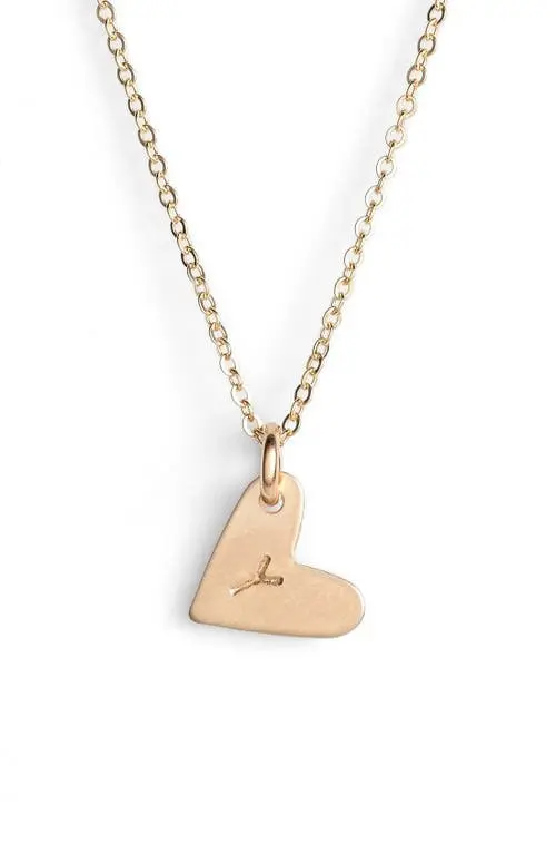 NASHELLE 14k-gold Fill Initial Mini Heart Pendant Necklace - Gold/y