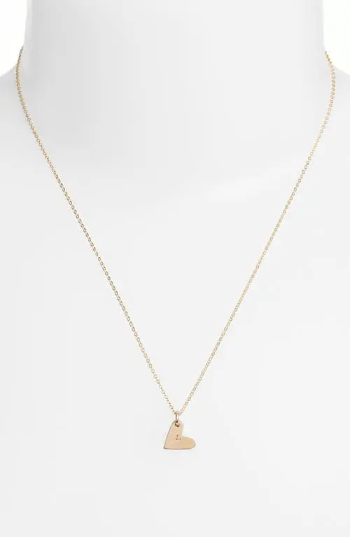 NASHELLE 14k-gold Fill Initial Mini Heart Pendant Necklace - Gold/y