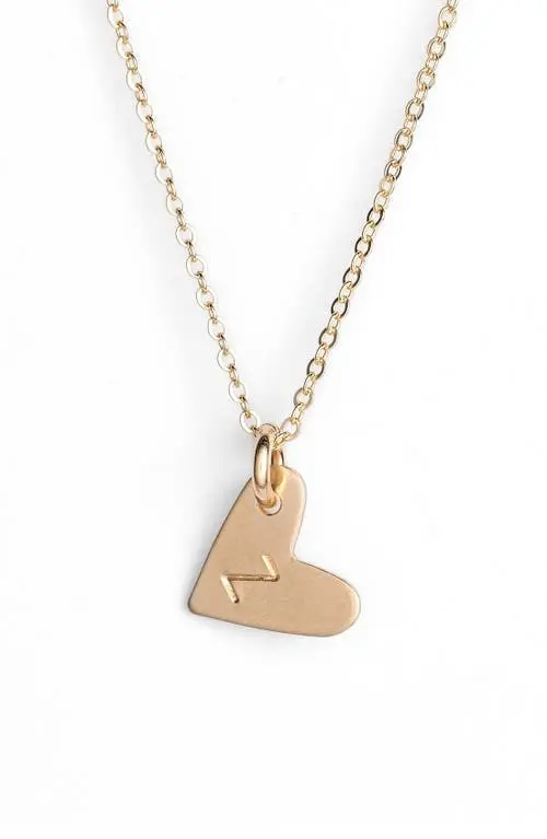 NASHELLE 14k-gold Fill Initial Mini Heart Pendant Necklace - Gold/z