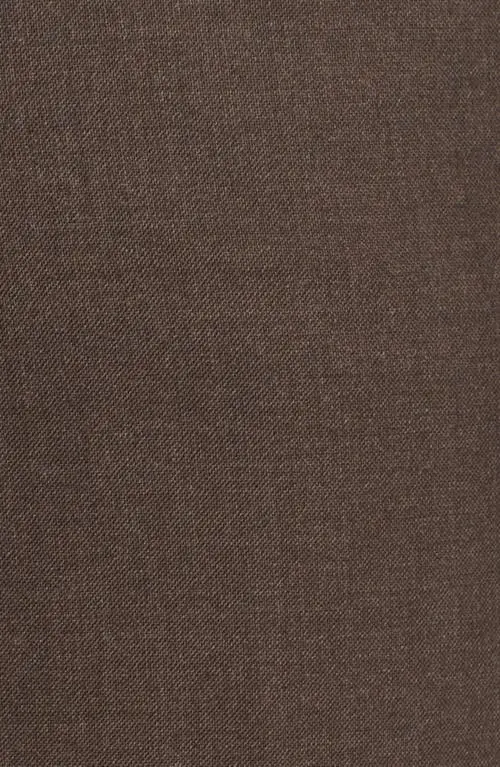 Berle Self Sizer Waist Flat Front Trousers - Brown
