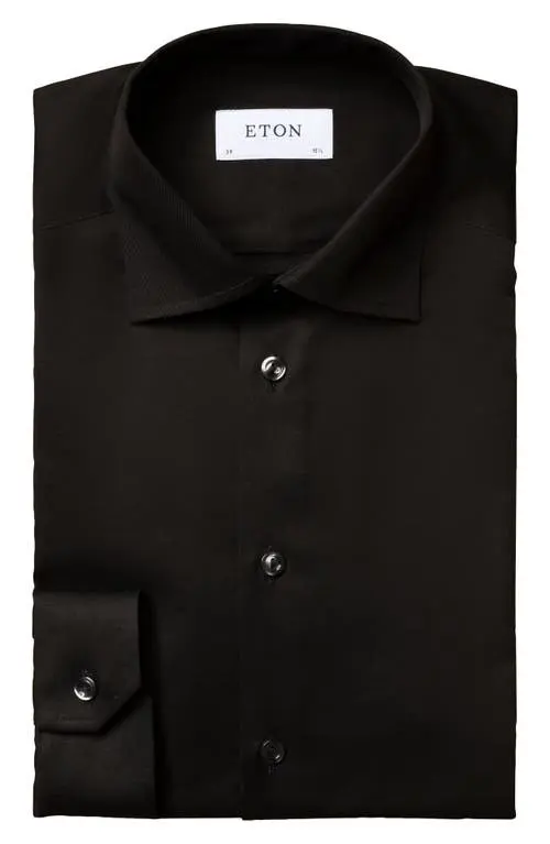 Eton Classic Fit Solid Dress Shirt - Black