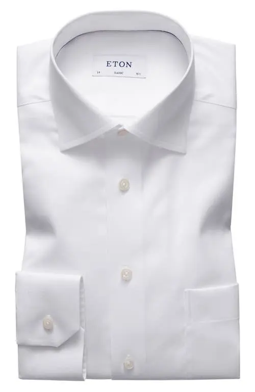 Eton Classic Fit Solid Dress Shirt - White