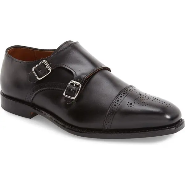 Allen Edmonds St. Johns Double Monk Strap Shoes - Black