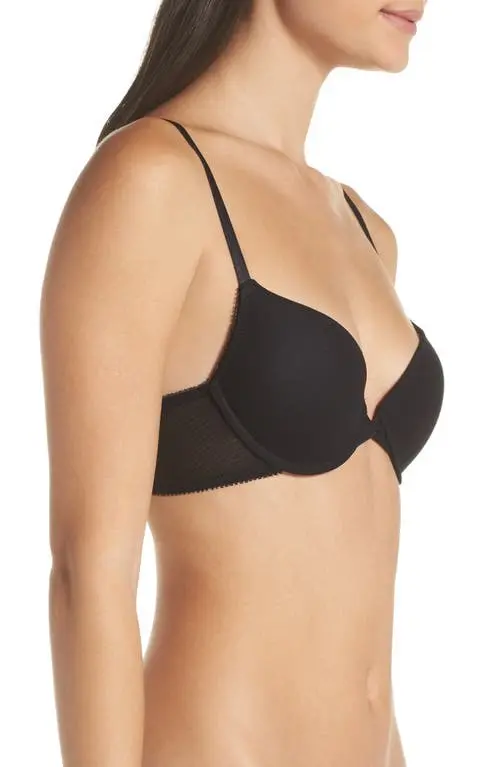 ON GOSSAMER Bump It Up Underwire Push-up Bra - Black