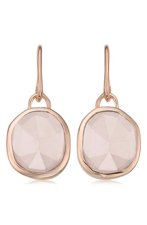 Monica Vinader Siren Semiprecious Stone Drop Earrings - Rose Gold/ Rose Quartz