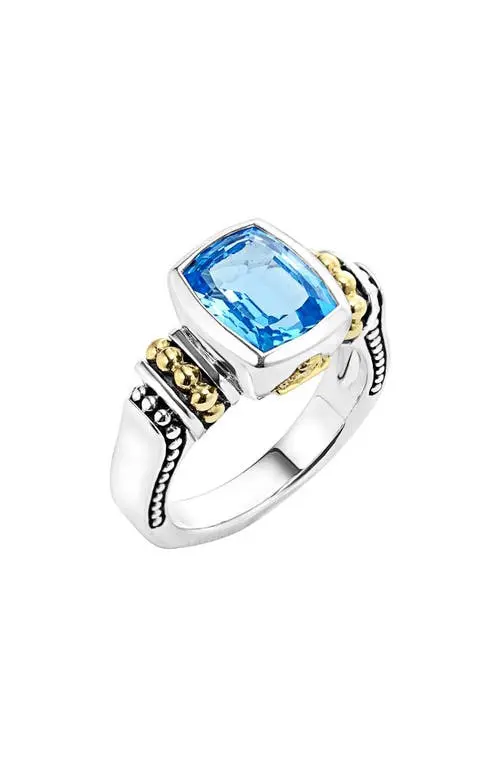 Lagos Rittenhouse Small Stone Ring - Blue Topaz