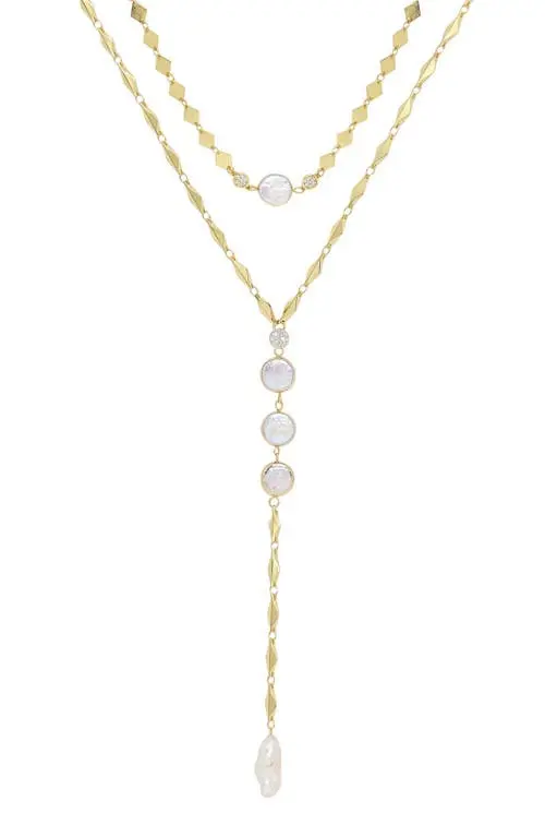 Ettika Set Of 2 Pearl Necklaces - Gold