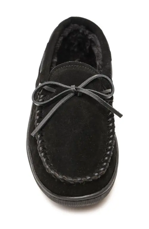 Minnetonka Lined Hardsole Slipper - Black