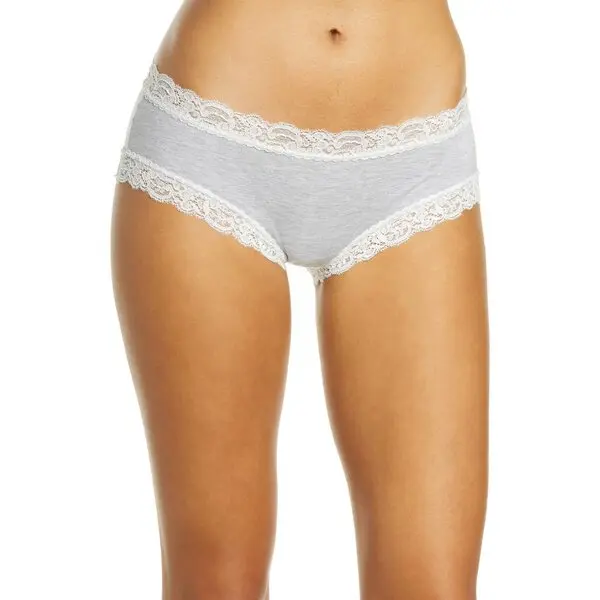 Fleur't Iconic Boyshorts - Heather Grey/chantilly