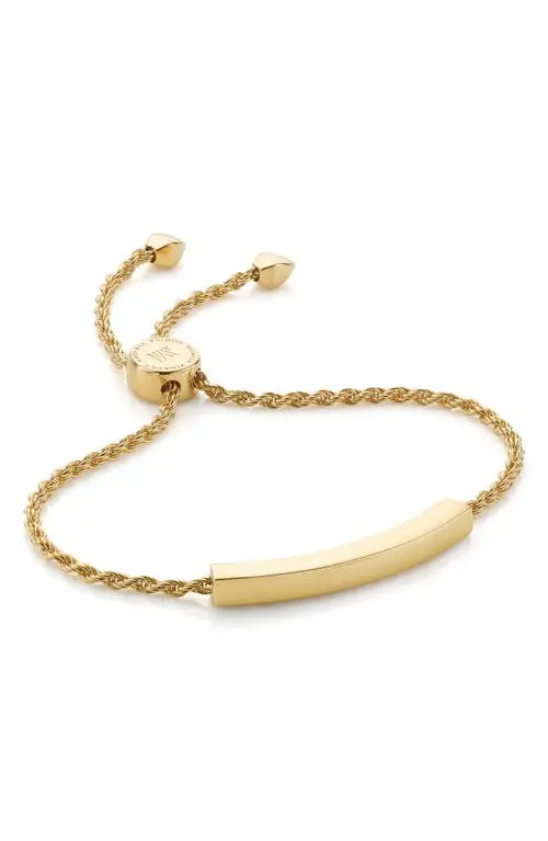 Monica Vinader Engravable Linear Chain Friendship Bracelet - Gold