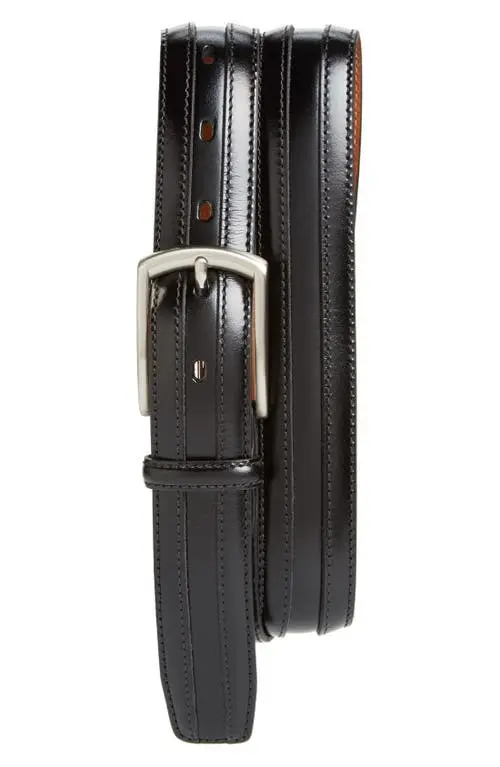 Johnston & Murphy Calfskin Leather Belt - Black