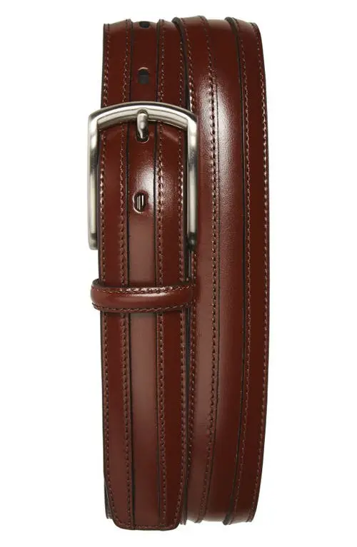 Johnston & Murphy Calfskin Leather Belt - Chestnut
