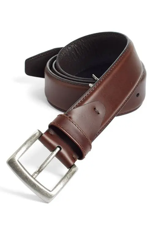 Johnston & Murphy Calfskin Leather Belt - Dark Brown