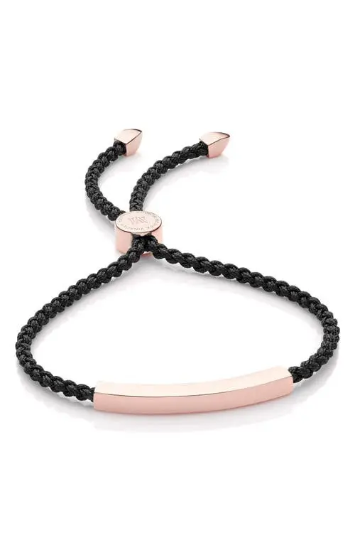 Monica Vinader Engravable Linear Friendship Bracelet - Rose Gold/black