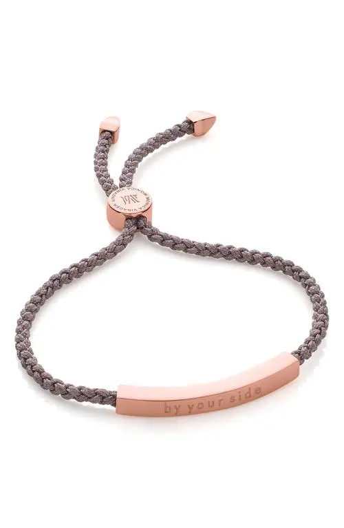 Monica Vinader Engravable Linear Friendship Bracelet - Rose Gold/mink