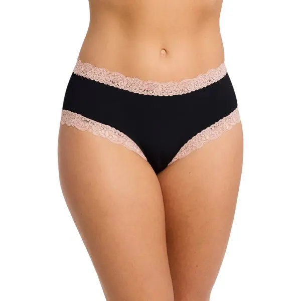 Fleur't High Waist Boy Shorts - Black/seashell
