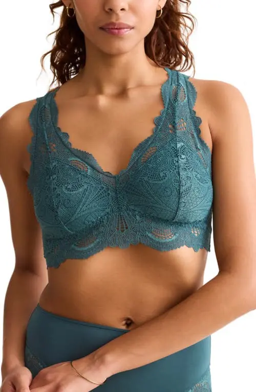Fleur't Belle Époque Lace T-back Bralette - Evergreen