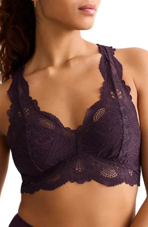 Fleur't Belle Époque Lace T-back Bralette - Vino