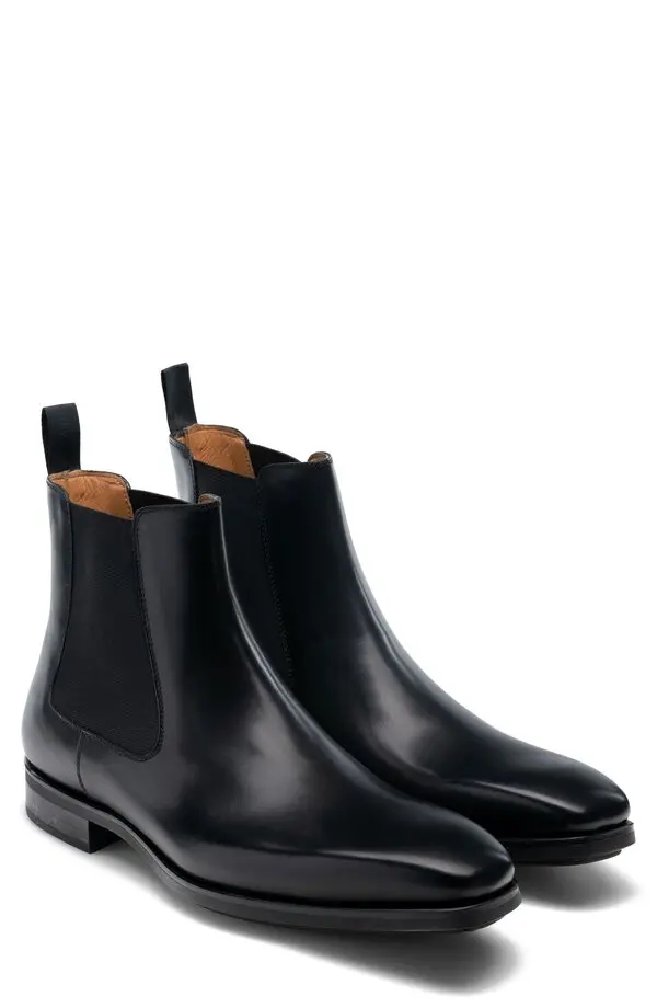 Magnanni Nero Black Leather Chelsea Boots Men’s Size 10 Magnanni 24714 BOWEN NEGRO Chelsea Boots in black buy online main image 3