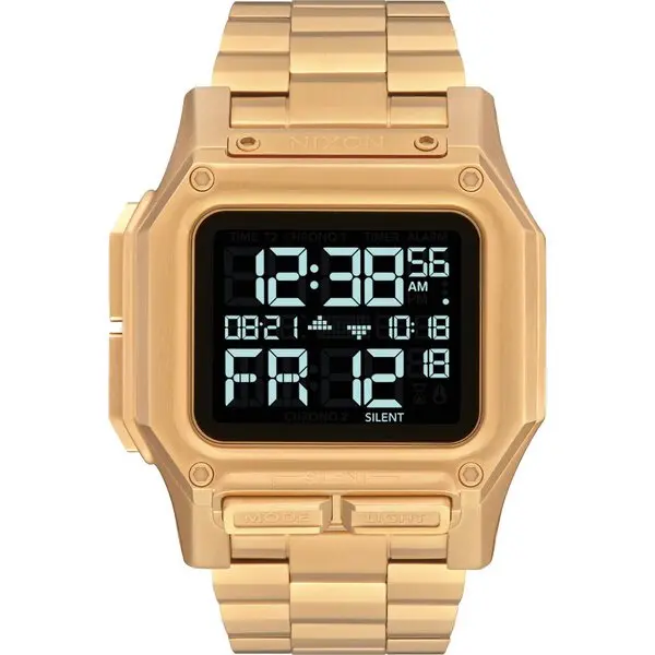 Nixon Regulus Digital Bracelet Watch - Gold/black/gold