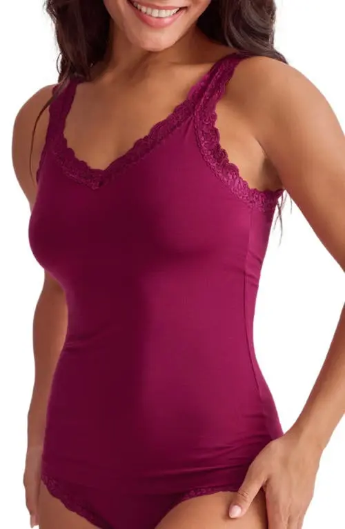 Fleur't Iconic Lace Trim Camisole - Dark Cherry