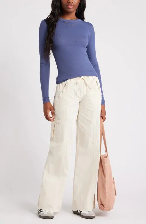 Bp. Ribbed Long-sleeve T-shirt - Blue Indigo