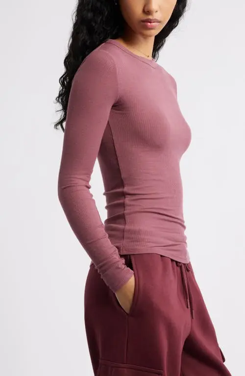 Bp. Ribbed Long-sleeve T-shirt - Burgundy Shade