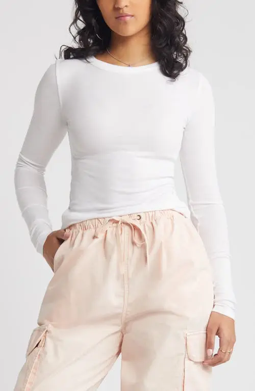 Bp. Ribbed Long-sleeve T-shirt - White